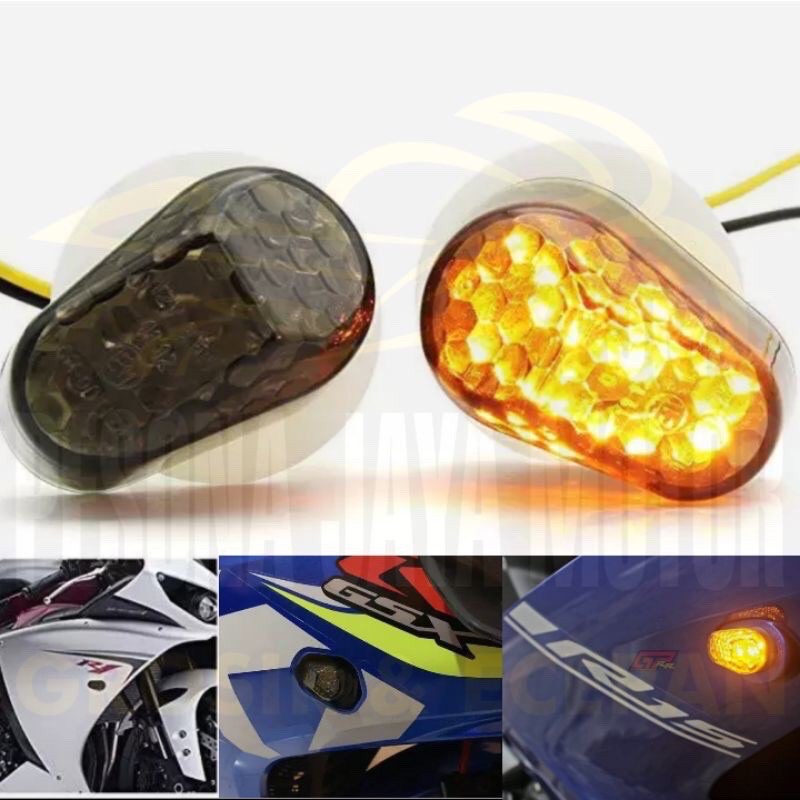 Jual Sein Tempel LED Lampu Sen Tempel Oval D-90 Universal Buat Gsx/R15 v3/Cbr150r/Ninja Rr Mono ...