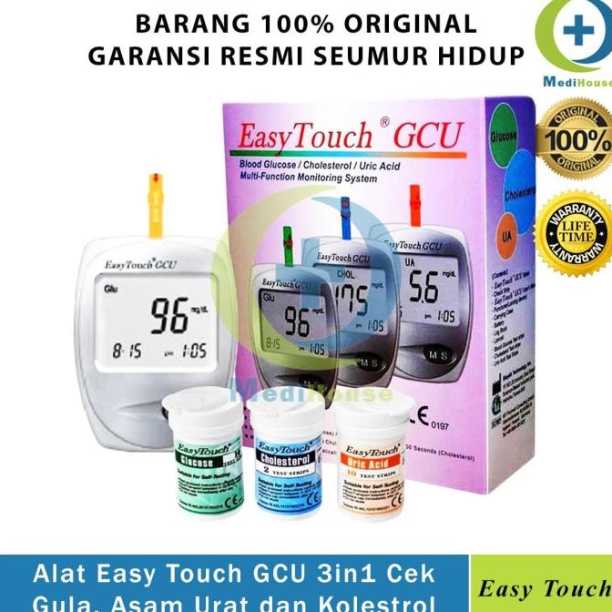 Jual Alat Easy Touch GCU Cek Gula Darah Asam Urat Kolestrol EasyTouch | Shopee Indonesia