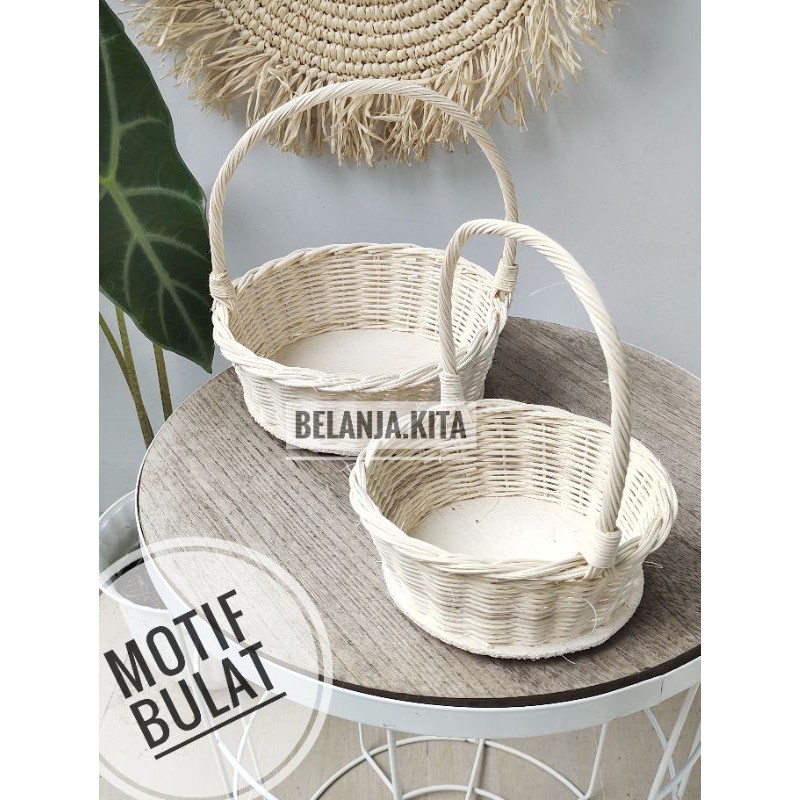 Jual hampers rotan kotak set2/ keranjang hantaran KECIL rotan kotak ...