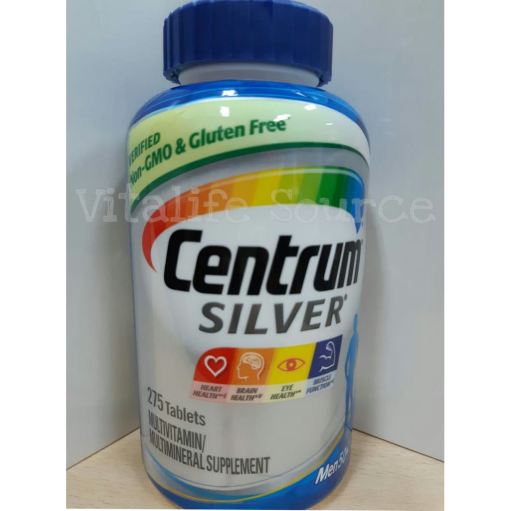 Jual Centrum Silver Multivitamins for Men Over 50, 275 Tablets From USA ...