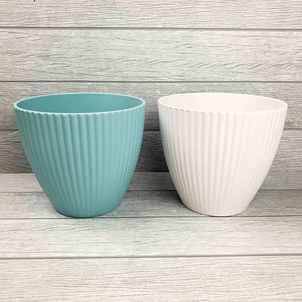 Jual Pot Melamin bulat corak garis vertikal diameter 14 cm tinggi 13 cm ...