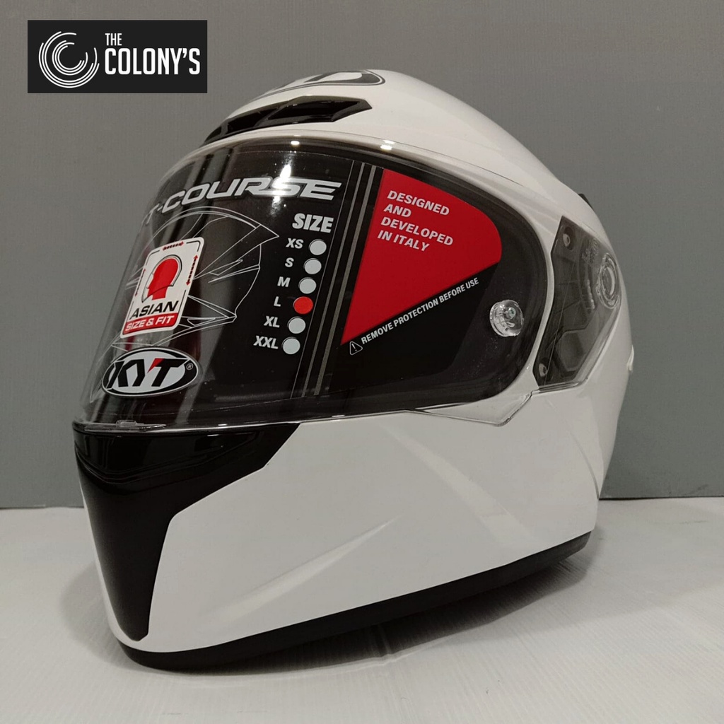 Jual HELM KYT TT COURSE PLAIN WHITE GLOSSY| HELM KYT TT COURSE FULL ...