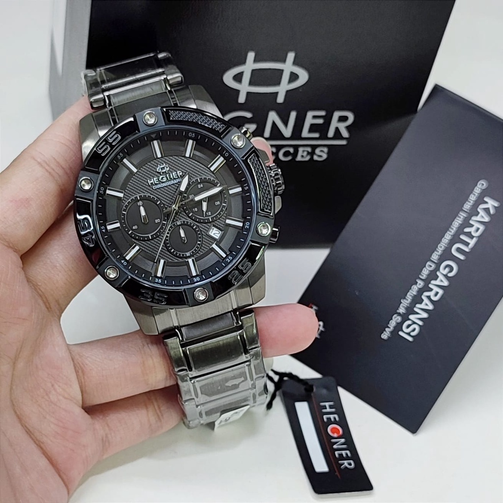 Jual Jam Tangan Hegner 1683 Chrono Aktif Rantai Stainless Steel Pria Kasual Original | Shopee ...
