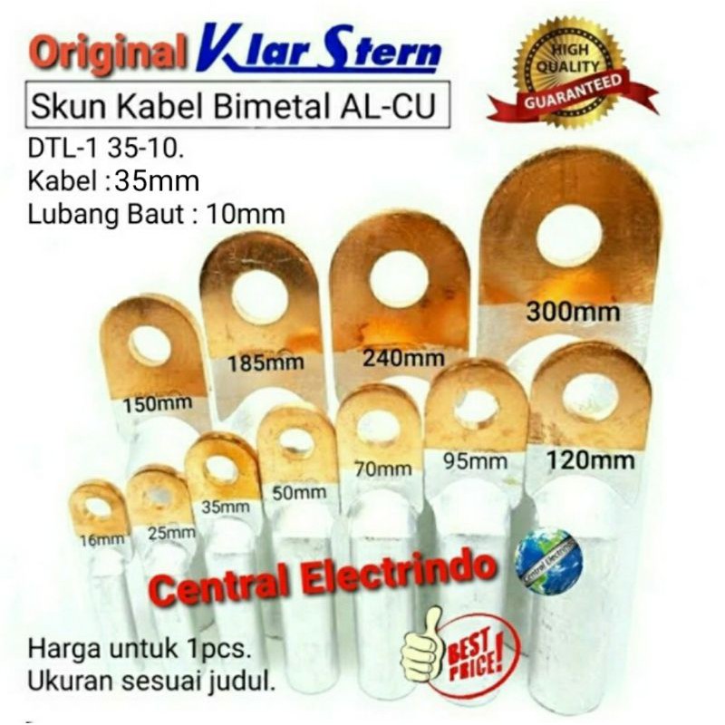 Jual Skun Kabel Bimetal AL-CU DTL-1 35mm-M10 KlarStern High Quality. | Shopee Indonesia