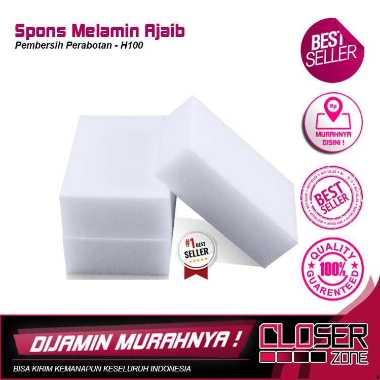 Jual Spons Melamin Ajaib Pembersih Perabotan - H100 - White | Shopee ...