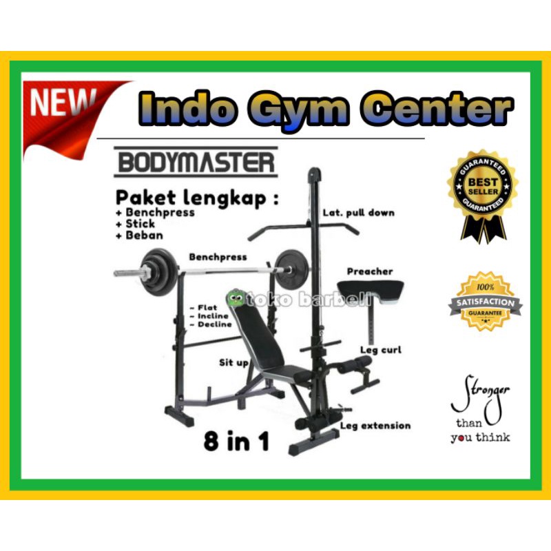 Jual Benchpress Pull Down Bench Press stik dan beban 40 kg | Shopee ...