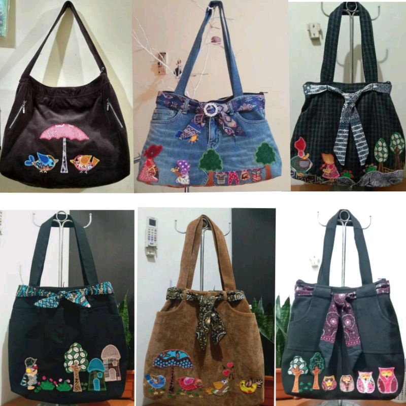 Jual Tas Sulam Handmade / Tas Sulam/ Recycle Jeans Bag /Tas Handmade ...