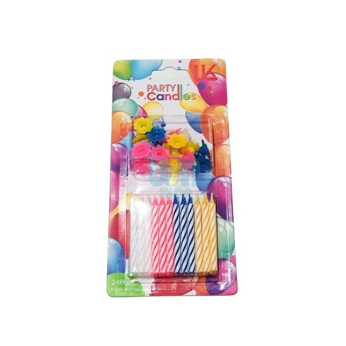 Jual Lilin Spiral Ulang Tahun Ulir Keriting 1 Set 24pcs | Shopee Indonesia