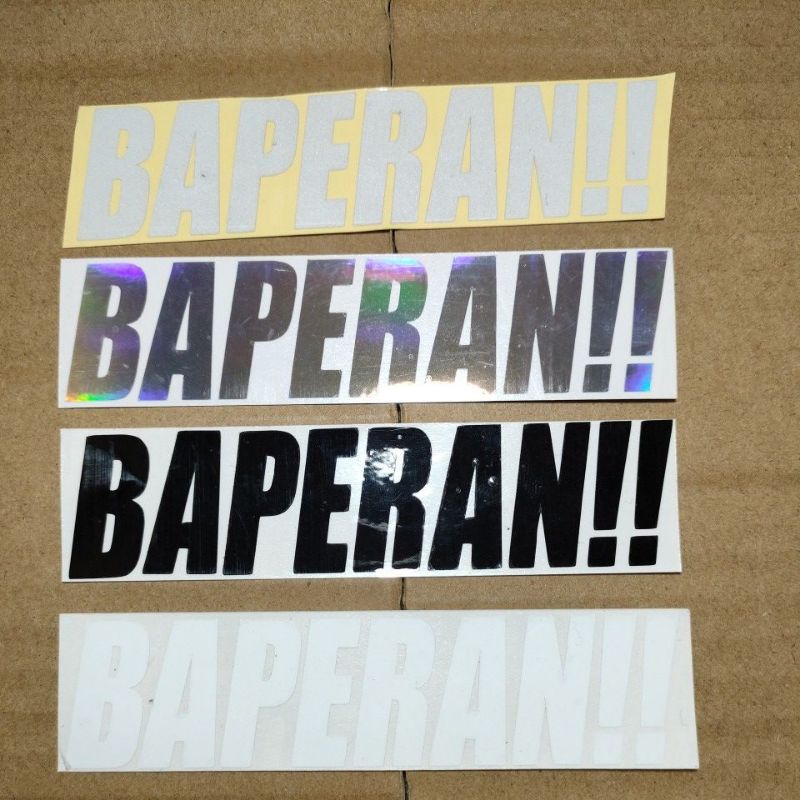 Jual STICKER STIKER CUTTING BAPERAN!! PUTIH HITAM HOLOGRAM SILVER ...