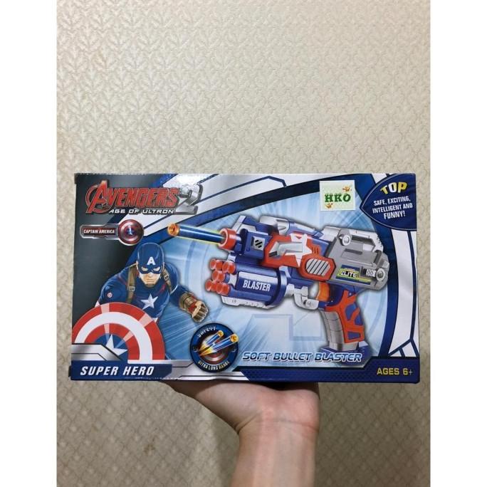 Jual Mainan Soft Bullet Blaster Senapan Pistol Eva Nerf Gun Captain ...