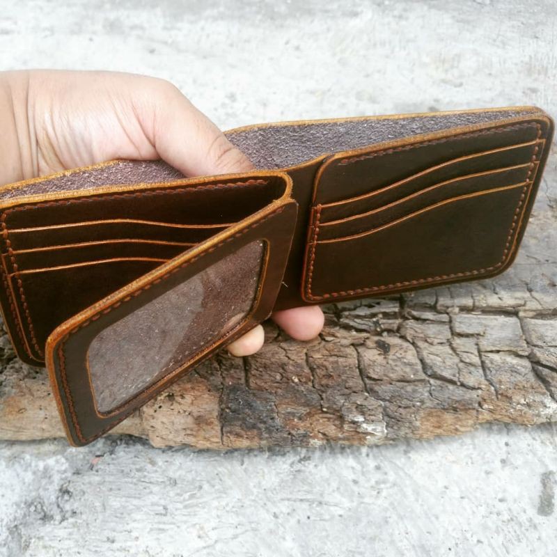 Jual dompet trifold kulit asli handmade | Shopee Indonesia