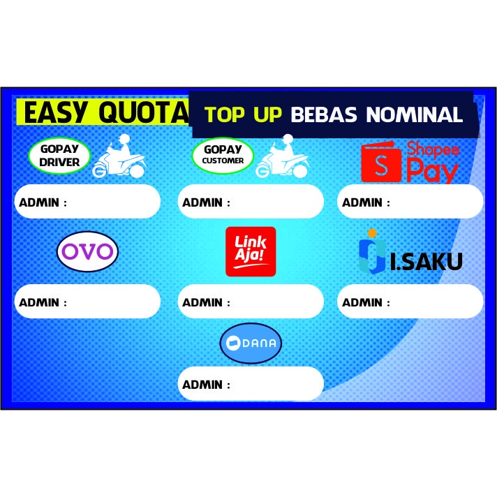Jual Poster Kertas Topup Emoney Untuk Konter Pulsa | Shopee Indonesia