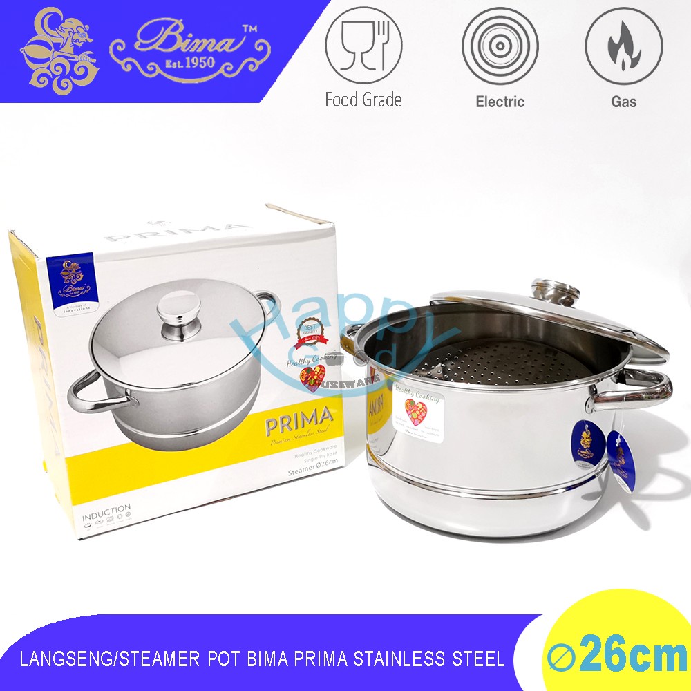 Jual BIMA PRIMA 22-24-26CM STEAMER POT/LANGSENG/PANCI STAINLESS STEEL ...