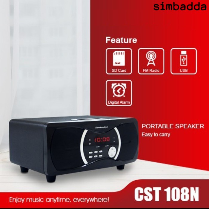 Jual Simbadda Speaker CST 108 USB AUX IN Radio Blt Remote dan Alarm ...