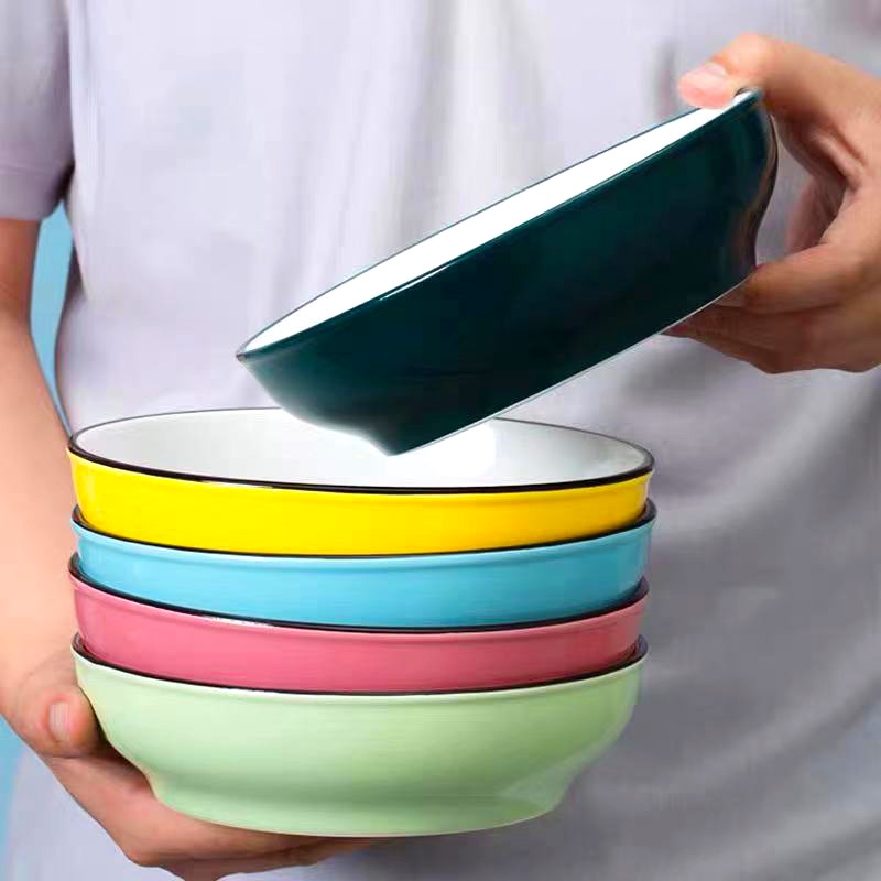 Jual Piring Keramik Salad Bulat Warna Warni Unik | Shopee Indonesia