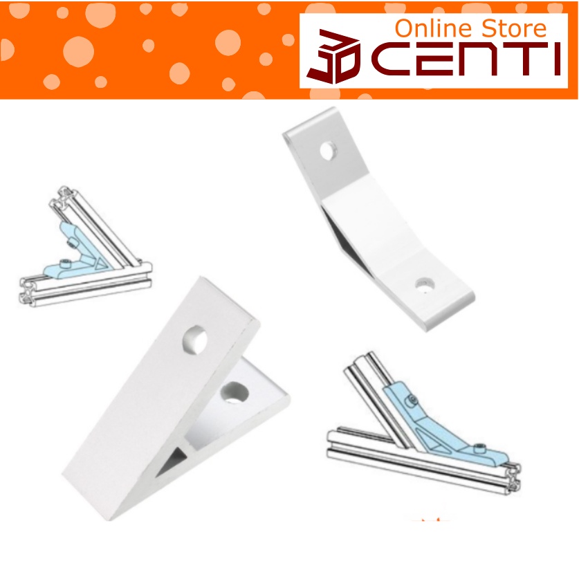 Jual Dudukan corner bracket angle 45 135 Derajat Degree Aluminum Profile 2020 3030 4040 20 30 40 ...