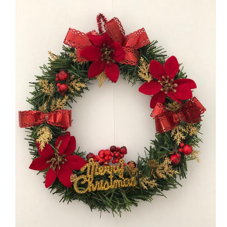 Jual Dekorasi Hiasan Natal Pintu Wreath Ring Krans natal Bulat Murah 15 ...