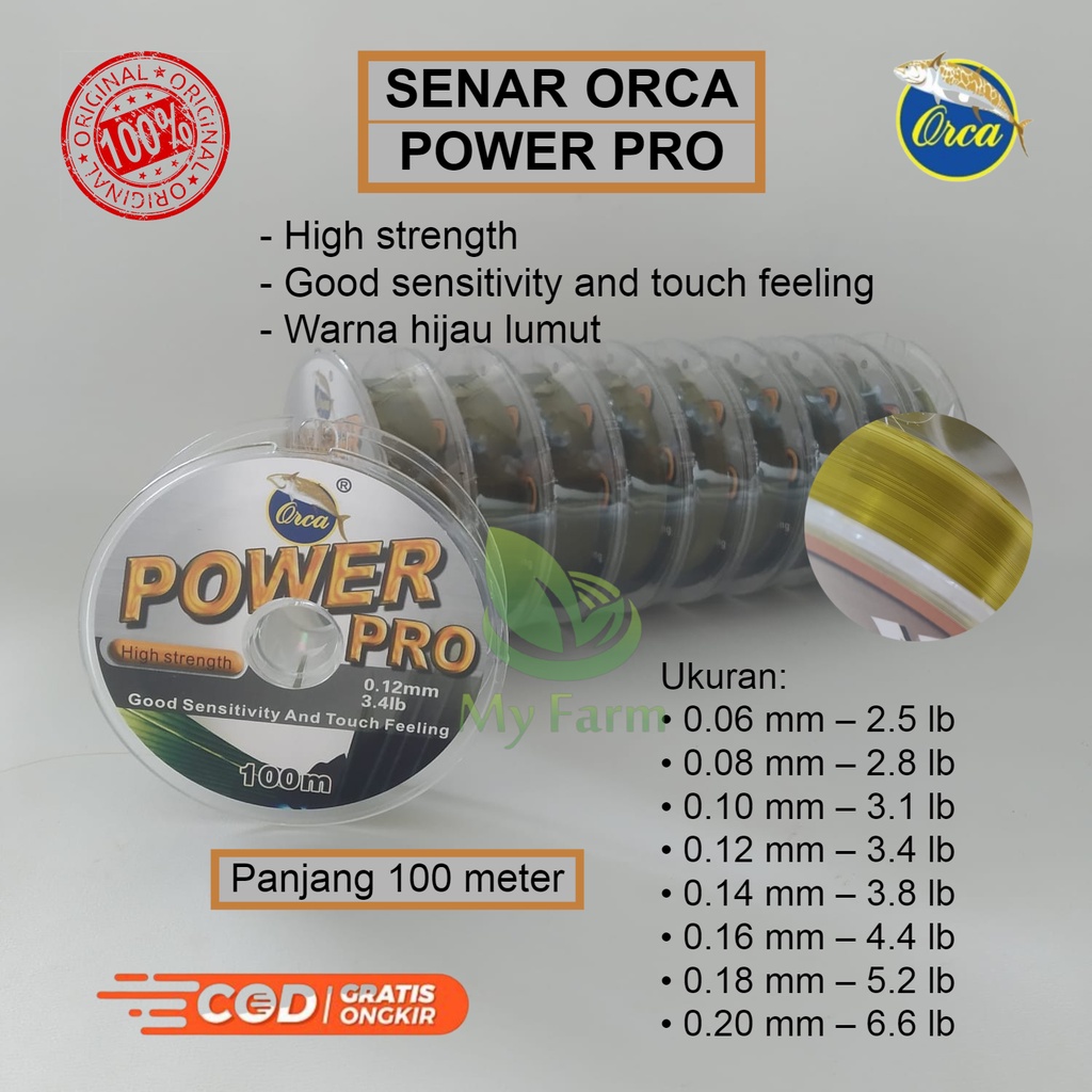 Jual Senar Orca Power Pro Panjang 100 Meter High Strength Benang Kenur ...