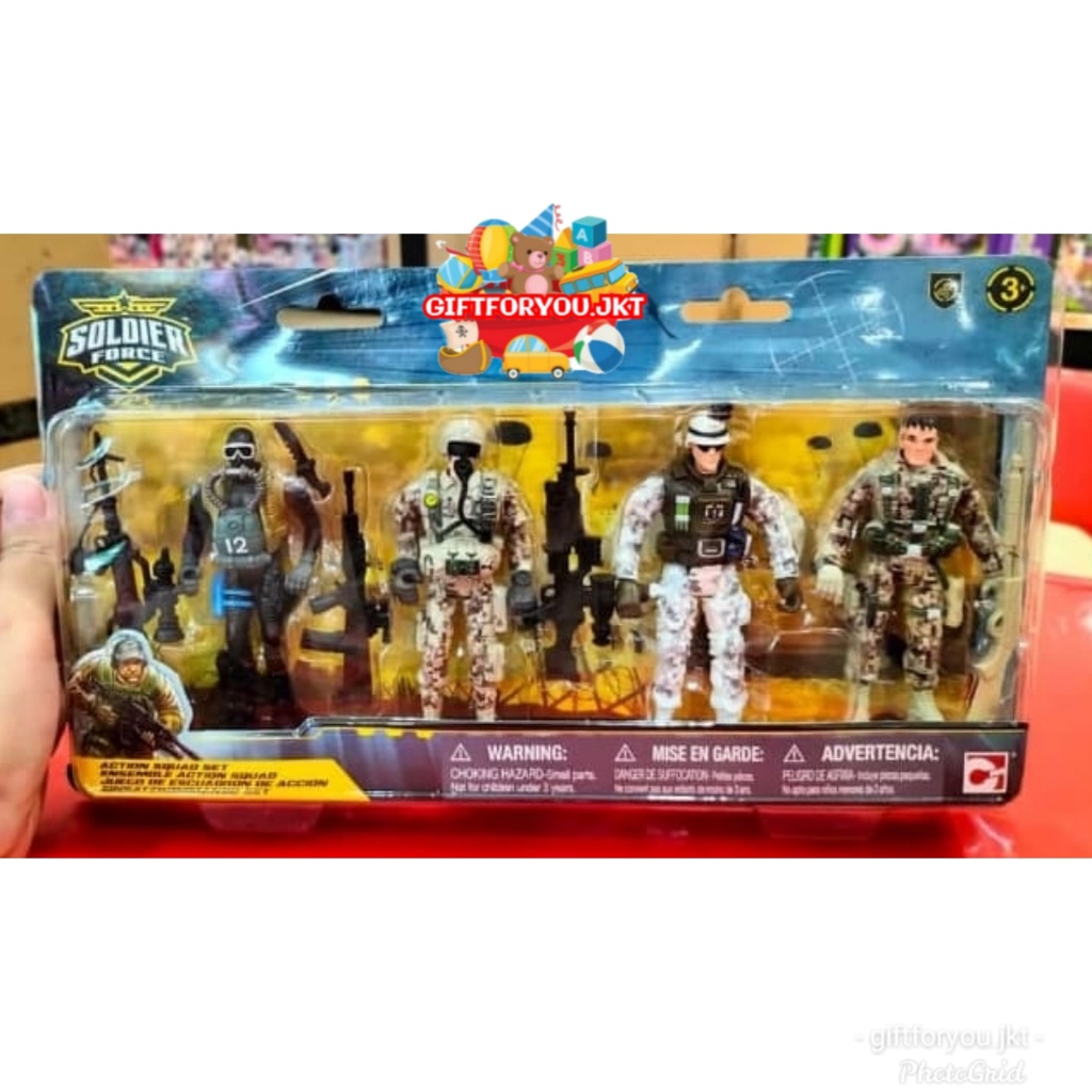 Jual Soldier Force Action Squad Set Patrol Figure Mainan Anak Tentara Army Toy Kid Collection ...