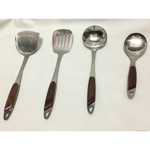Jual IRUS / SOTEL / ENTONG STAINLESS GAGANG COKLAT | Shopee Indonesia