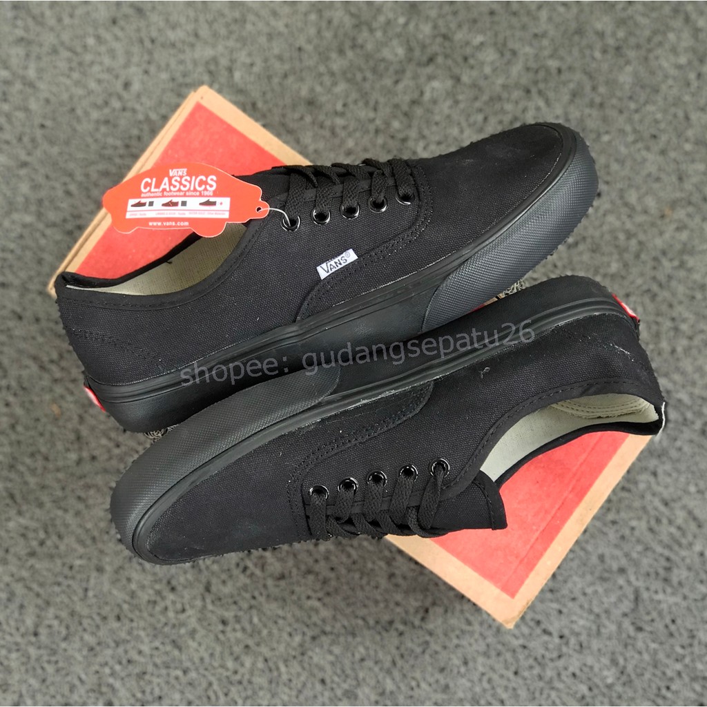 Jual VANS AUTHENTIC ALL BLACK WAFFLE DT | Shopee Indonesia