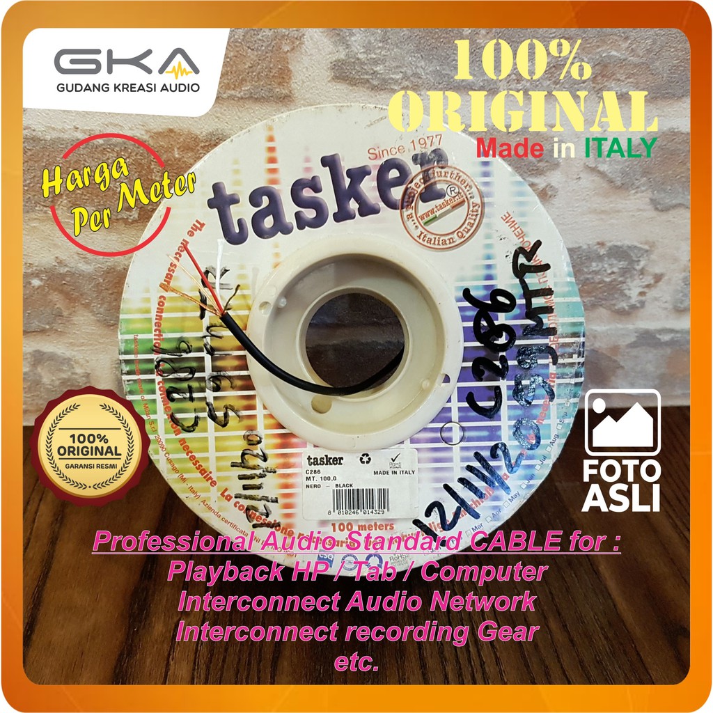 Jual Kabel input audio ORIGINAL - TASKER C286 (METERAN) | Shopee Indonesia