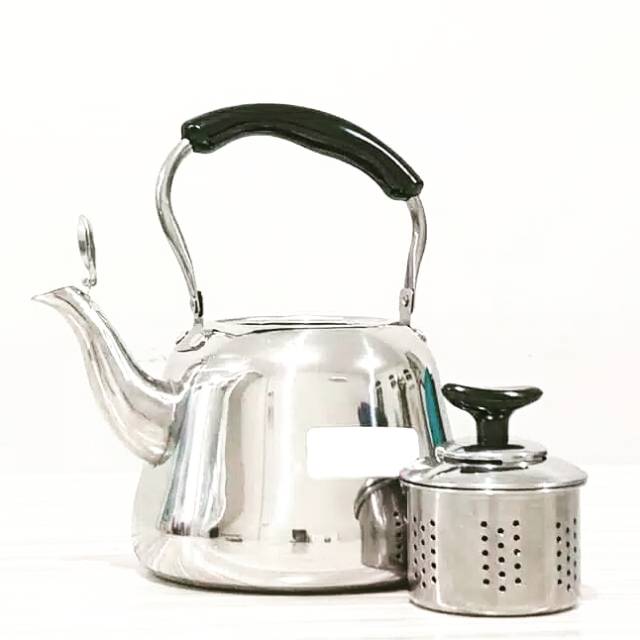 Jual Teko stainless 1.5 L / Ceret bunyi siul anti karat + saringan kopi teh | Shopee Indonesia
