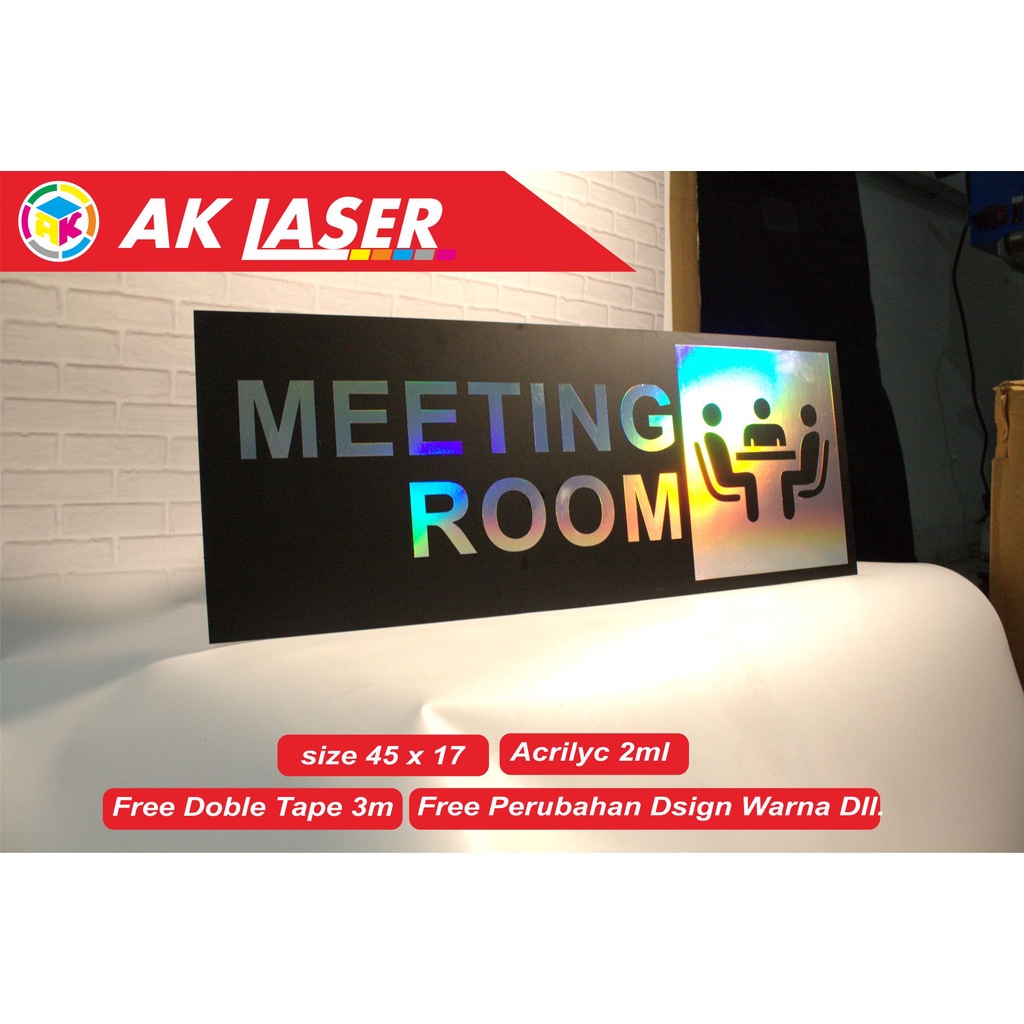 Jual Akrilik Sign Meeting Room Acrylic Signage Sticker Signboard ...