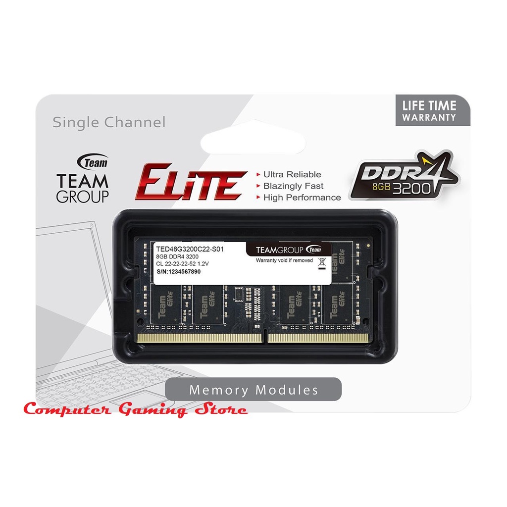 Jual Team Elite 8GB 3200Mhz DDR4 Sodimm Ram For Laptop - PC AIO ...