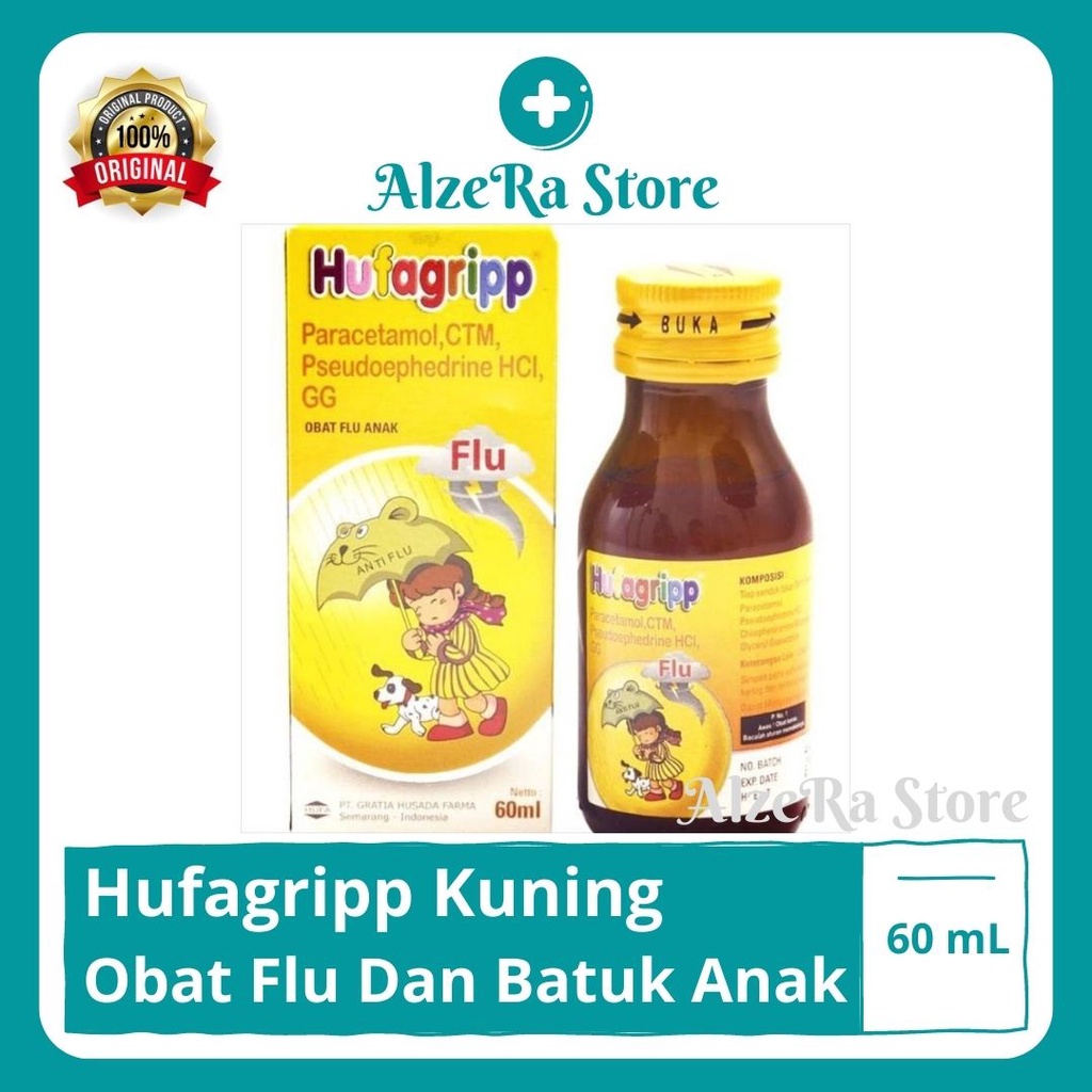 Jual Hufagrip Kuning Obat Flu Dan Batuk Anak 60 mL | Shopee Indonesia