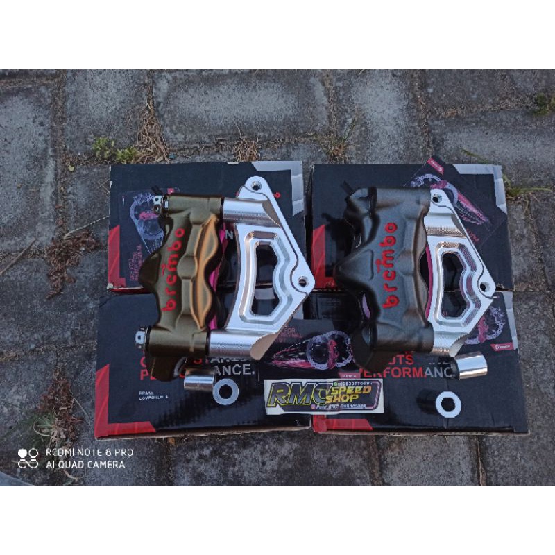 Jual Paket Kaliper Brembo 4 piston Brembo Gp4rx brembo M50 set breket tiger megapro cb 150 r ...