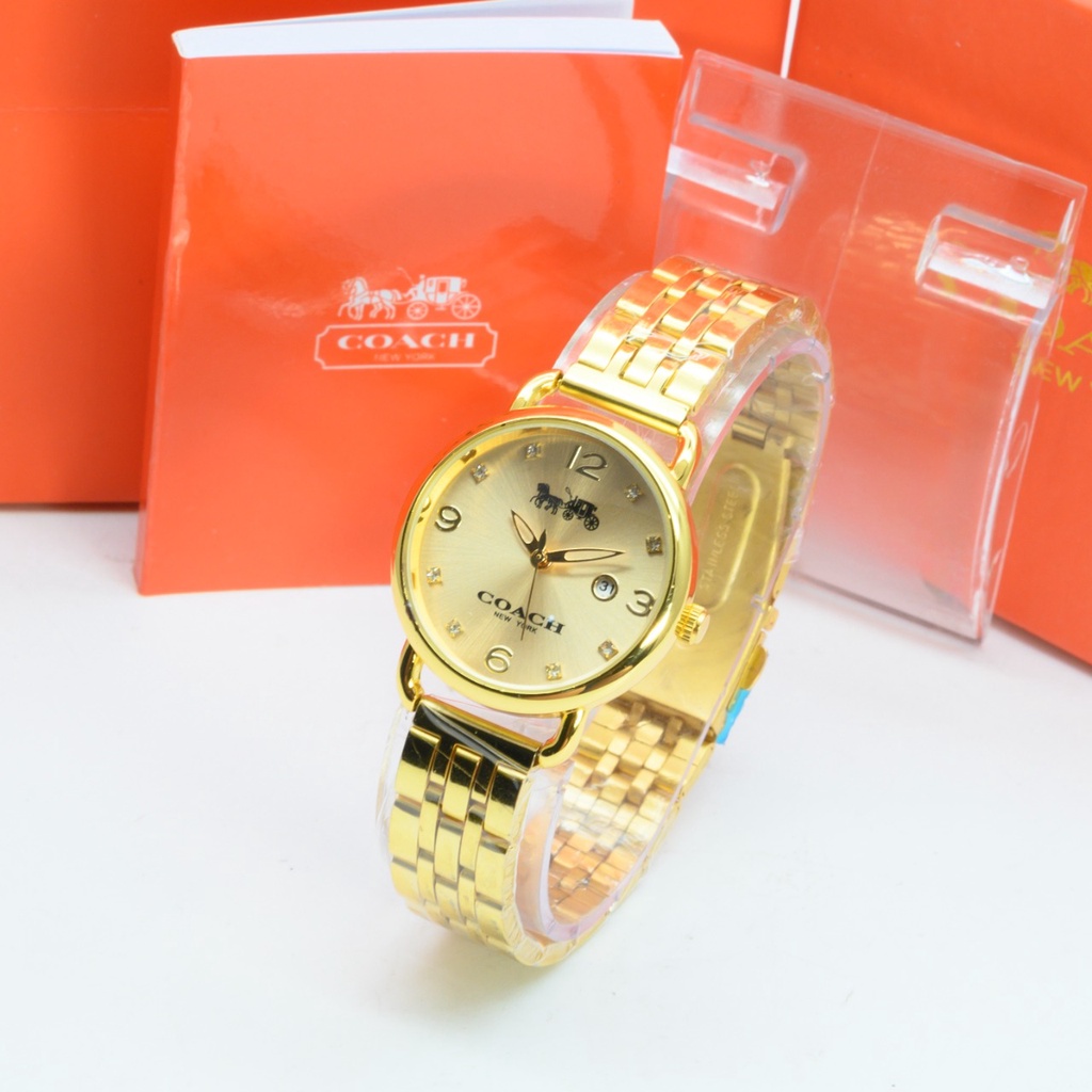 Jual ( BISA COD ) JAM TANGAN WANITA COACH RANTAI STAINLESS ELEGAN ...