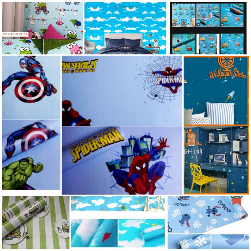 Jual PROMO(COD)!! WALLPAPER STICKER DINDING UK45CM X9/10 MTR /DEKORASI ...