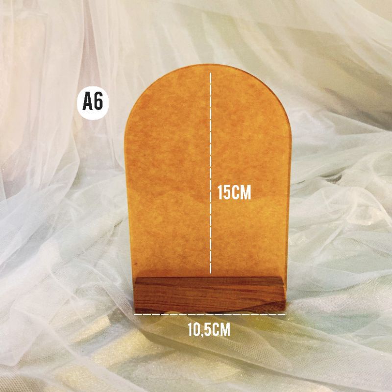 Jual AKRILIK LEMBARAN 2MM A6 A5 KUBAH DAN PERSEGI | STAND KAYU AKRILIK ...