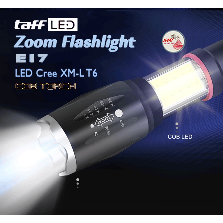 Jual TAFFLED Senter Led COB Flashlight Powerful T6 Tail Super Magnet ...