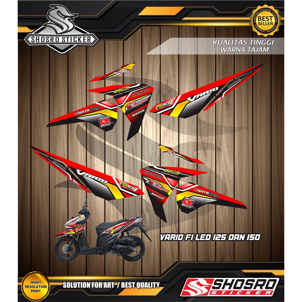 Jual STIPING/STICKER VARIASI MOTOR HONDA VARIO LED 125-150 MOTIF RACING SIMPLE/STICKER CUSTOM ...