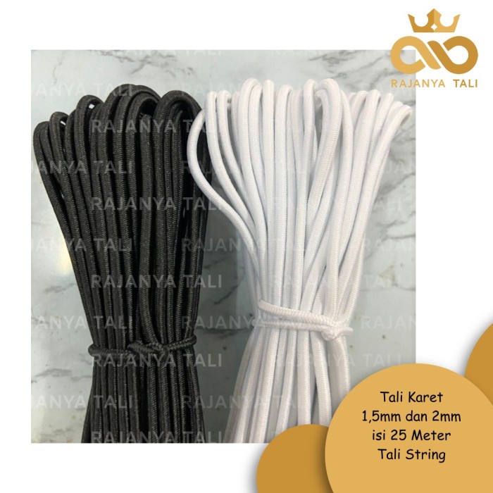 Jual Tali Karet 15mm / 2mm isi 25 Meter / Tali String - 15mm Putih RJT ...