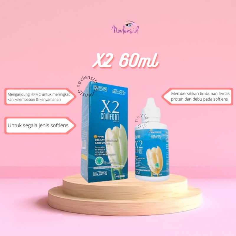 Jual Air rendaman softlens X2-60ml . Cairan X2 Solution | Shopee Indonesia