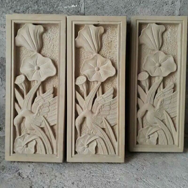 Jual ornamen batu alam relief tempel dinding paras batu putih | Shopee ...