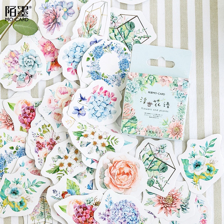 Jual Full pack 45 pcs stiker bunga cute flower sticker for scrapbook ...
