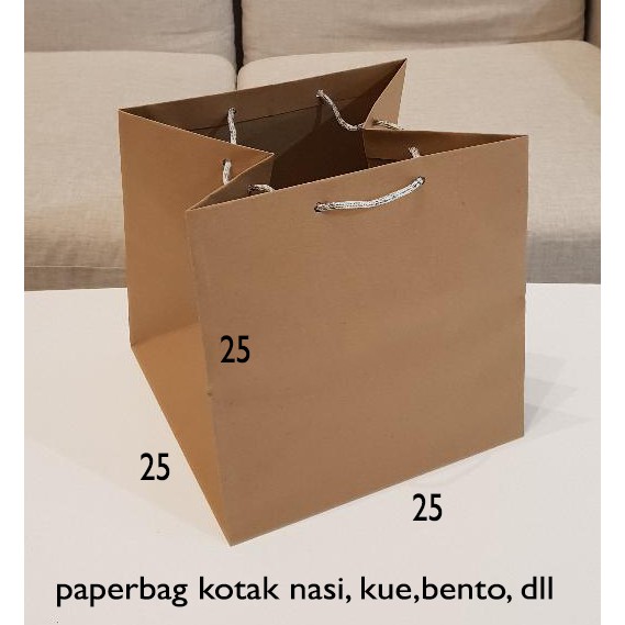 Jual paperbag dus nasi paper bag kotak kue bento tas kertas polos ...