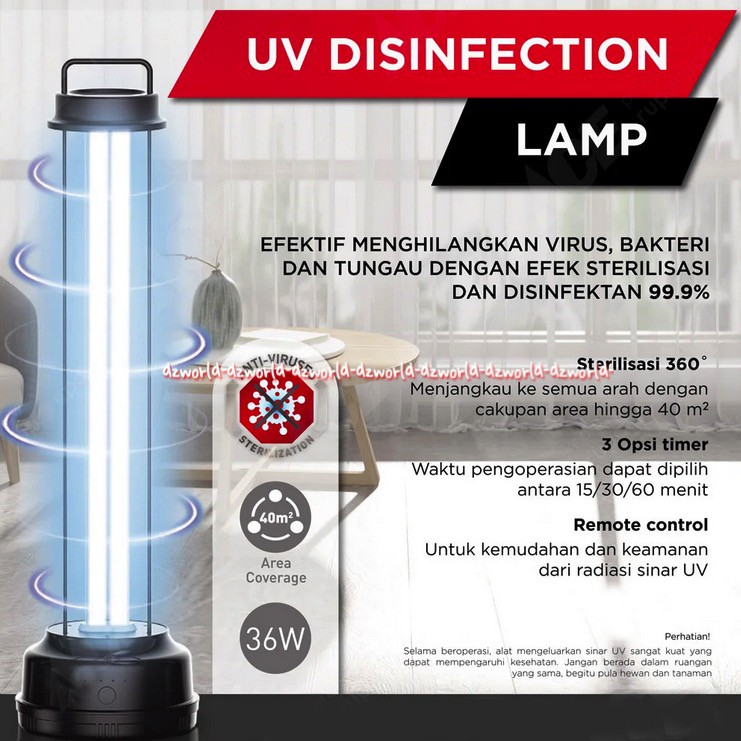 Jual Krisbow UV Disinfection Lamp Lampu Disinfeksi UV 36w Alat ...
