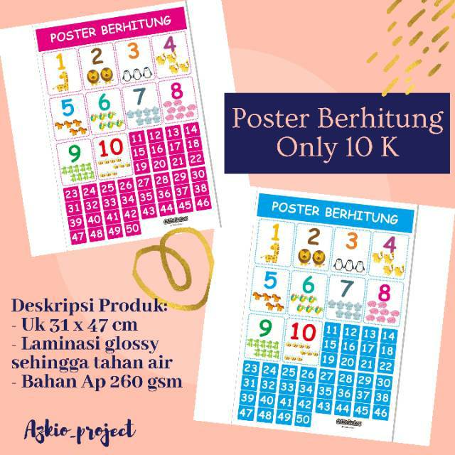Jual Poster Edukasi Berhitung Ukuran A3 Design Menarik | Shopee Indonesia