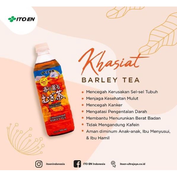 Jual kemasan-teh- ito en barley tea unsweetened teh jelai jepang 500ml no sugar - 24 pcs -teh ...