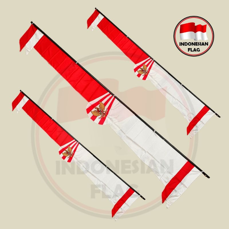Jual Bendera Merah Putih Layur Stripe Merah ukuran 3,2 meter | Shopee ...