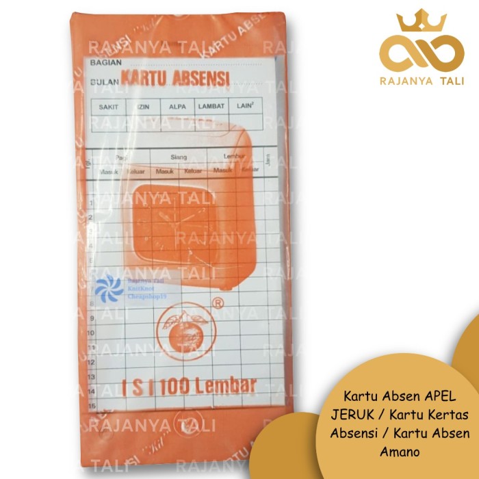 Jual s50d10x Kartu Absen Apel Jeruk / Kartu Kertas Absensi / Kartu ...