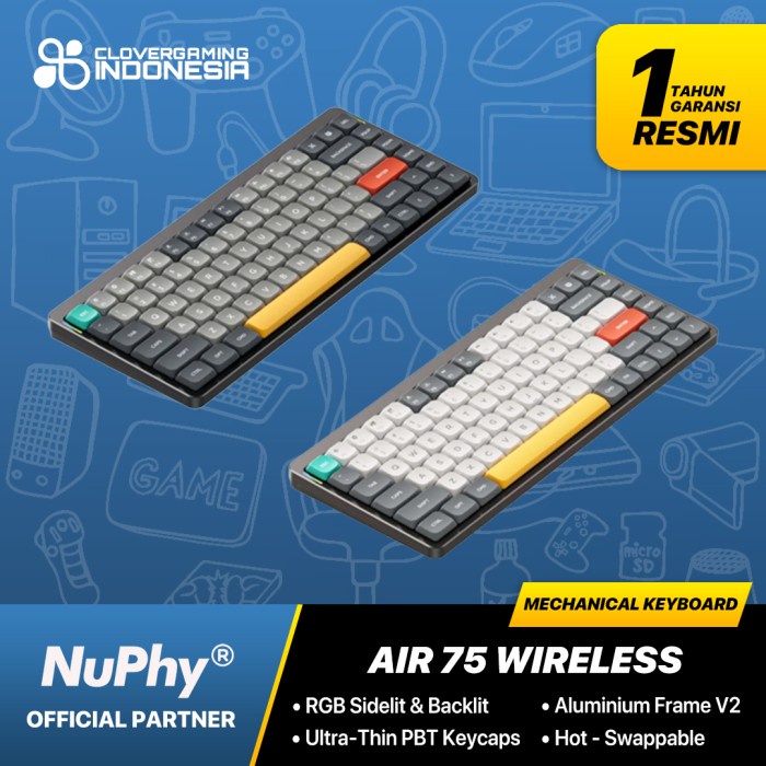Jual NuPhy Air75 / Air 75 RGB ANSI Hot-swappable Wireless - Gaming ...