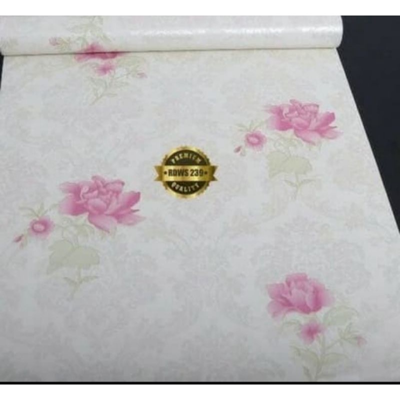 Jual wallpaper sticker dinding tekstur batik bunga mawar 10mx45cm ...