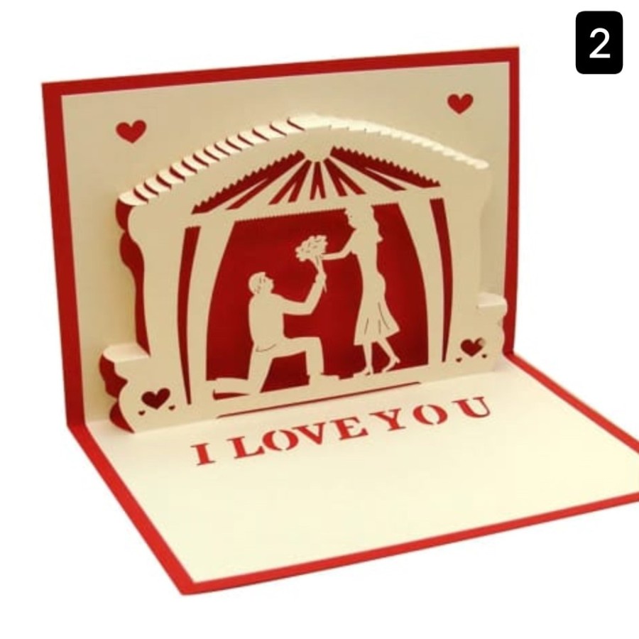 Jual kartu pop up 3d kartu ucapan valentine cinta kasih sayang pacar | Shopee Indonesia