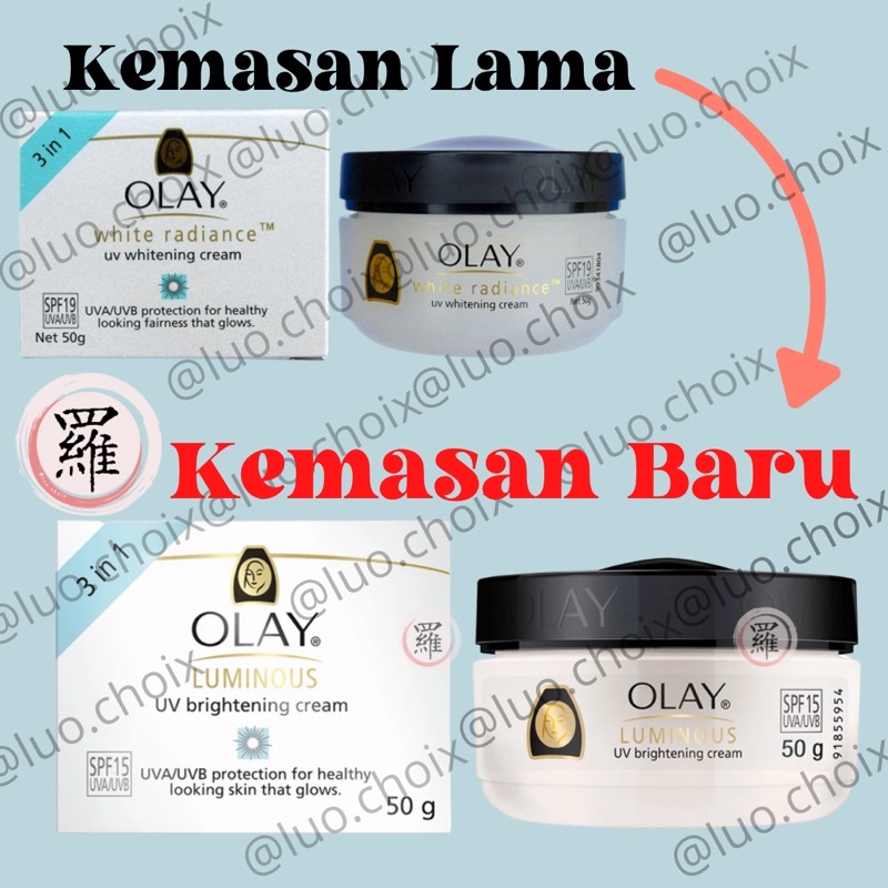 Jual Olay White Radiance Uv Whitening Day Cream SPF 19 (50gm) OLAY 3 IN ...
